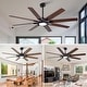 72"Dual-Finish Ceiling Fan Light w/ 8 Blades, Remote, 6-Speed DC Motor ...