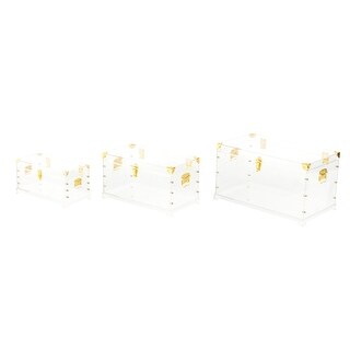 Acrylic Plastic Storage Trunk with Gold Metal Hardware and Studded ...