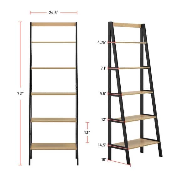 Ladder Bookshelf, 5-Shelf Bookcase, Decorative Shelving - Bed Bath ...