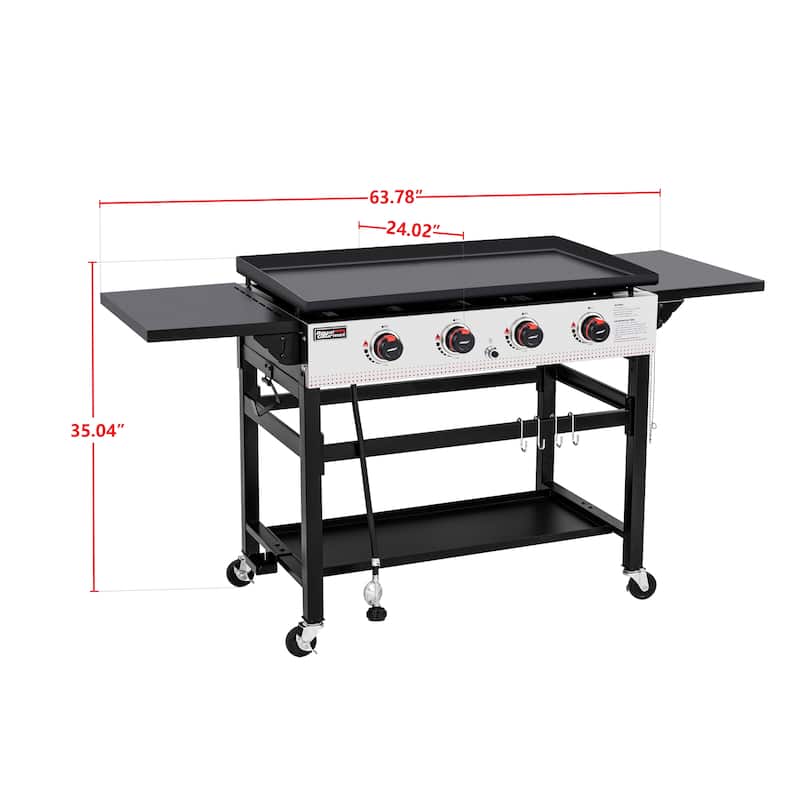 Royal Gourmet 36-Inch 4-Burner Flat Top Gas Grill, Black - Bed Bath ...