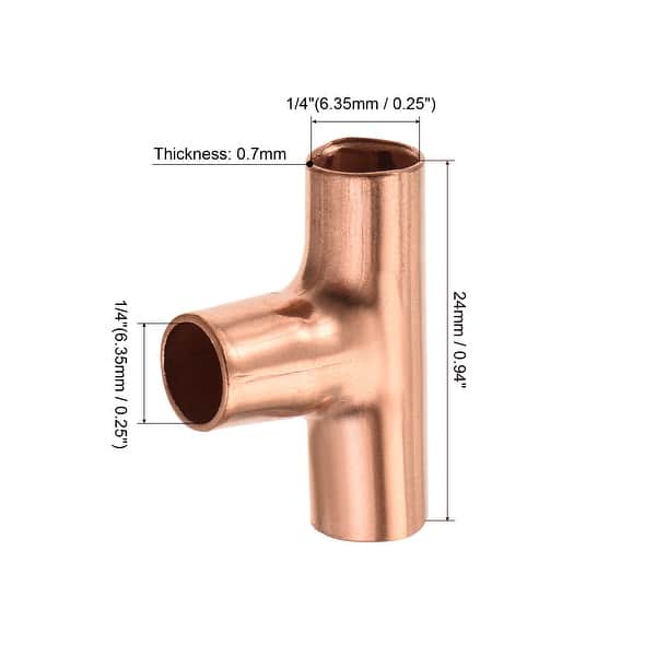 Tee Copper Fitting 3 Way Welding Joint for Air Conditioner - Bed Bath ...