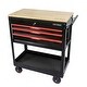 3 Tier Sliding Drawer Wooden Top Tool Cart with Wheels - Bed Bath ...