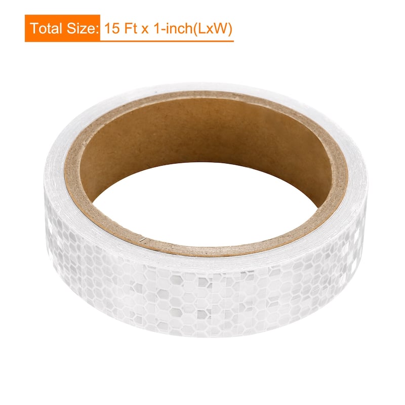 Reflective Tape, 2 Roll 15 Ft x 1-inch Safety Tape Reflector, White ...
