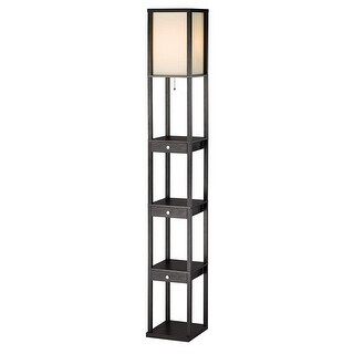 Murray Three Drawer Shelf Lamp in Black PVC Veneer on MDF with a Off ...