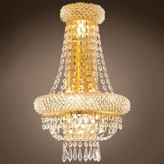 Bagel Design 2 Light 12" Gold Wall Sconce With Clear European Crystals ...
