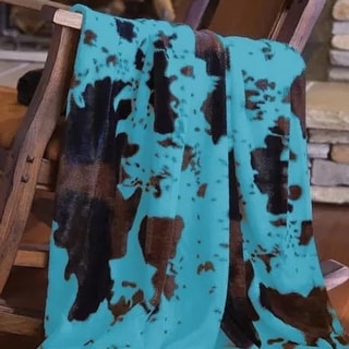 50" x 60" Cowhide Throw Turquoise - Bed Bath & Beyond - 40875247