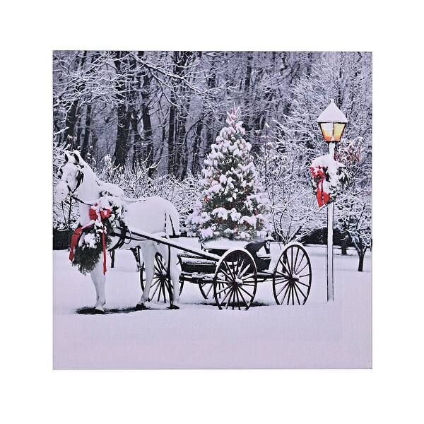 HOMESMART Multi Color Canvas 4-LED Dog Painting Christmas Theme - Bed ...
