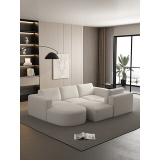 Memory Foam Modular Sectional Sofa Sleeper Couch with Chaise and ...