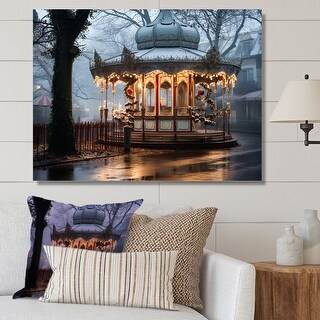 Designart "Carousel Winter Scenery " Carousel Wall Art - Bed Bath ...