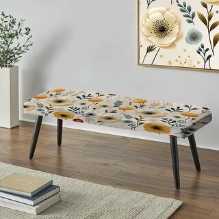 White And Yellow Playful Poppy Blossom Radiance - Floral Upholstered ...