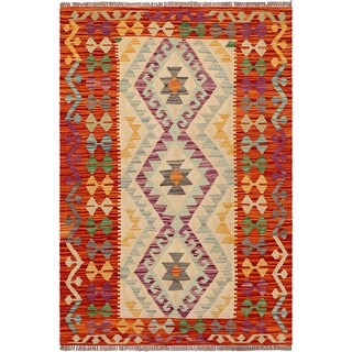 Turkish Eclectic Katie Hand-Woven Kilim Rug - 3'2'' x 4'11'' - 3'2'' x ...