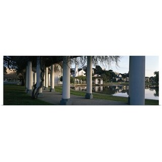Columns at lakeside, Lake Merritt, Oakland, Alameda County, California ...