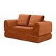 Modular Upholstered Boneless Loveseat Sofa w/2 Pillows, 2-in-1 Foldable ...