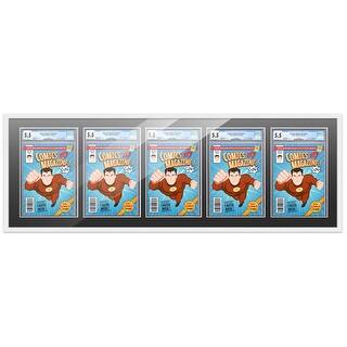 Comic Book Frame Wall Display with Mat for 5 CGC, CBCS OR PGX Graded ...