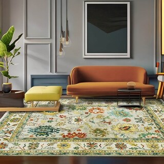 Mint Arts & Crafts Oushak Wool Rug 9x12 Hand Knotted by LoomBloom - 9 ...