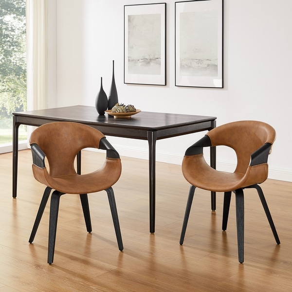 Art Leon Mid century Modern Faux Leather Bentwood Dining Chair On Sale Bed Bath Beyond 38465547