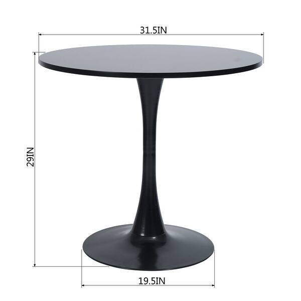 Black Modern Dining Table with Round Top and Pedestal Base - Bed Bath ...