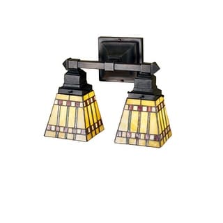 Meyda Tiffany Prairie Corn 2 Light 12" Wide Bathroom Vanity Light with ...