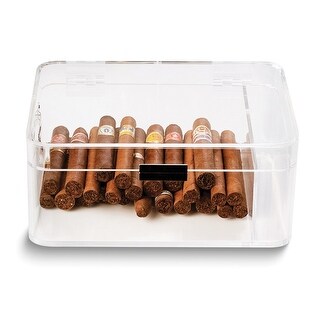 Curata Clear Acrylic 60-Cigar Humidor with Magnetic Closure - Bed Bath ...