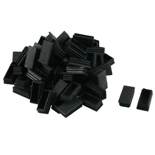 25 x 50mm Plastic Rectangle Ribbed Tube Inserts Furniture Glide Chair ...