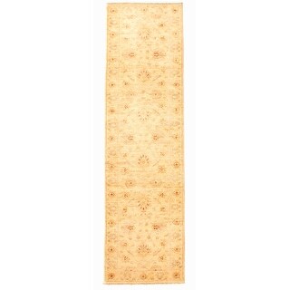 ECARPETGALLERY Hand-knotted Chobi Finest Ivory Wool Rug - 2'6 x 9'9 ...