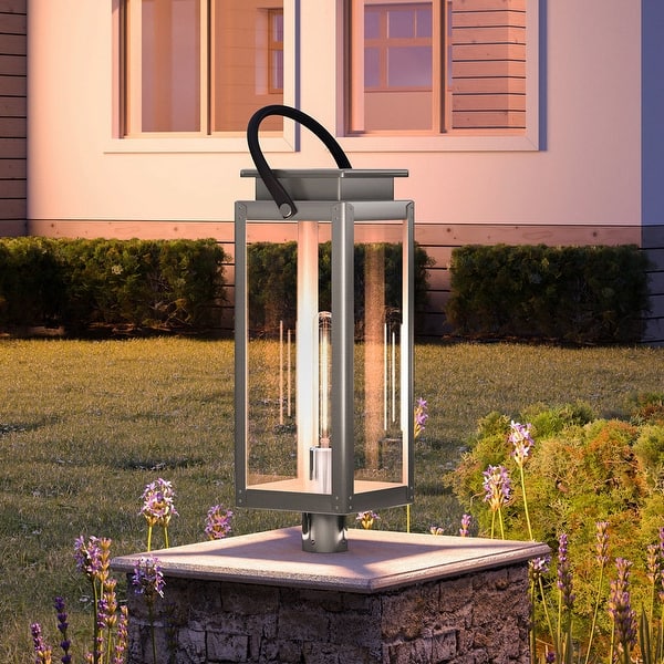 Luxury Modern Farmhouse Outdoor Post Light, 26"H x 9.75"W, with Modern ...
