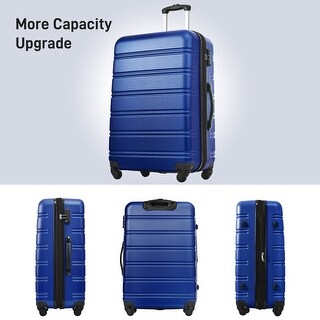 Blue Travel Suitcase Sets Expandable Luggage Sets Spinner Wheels, 2 ...