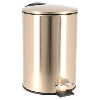 Brushed Gold Trash Can Soft Close Lid 3 Liters (0.8 Gallon) - 0.8 Gal ...