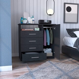 Single Door Cabinet with 4 Drawer and 1 Open Shelf - Bed Bath & Beyond ...