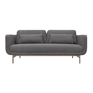 Alz 77 Inch Sofa, 2 Soft Throw Pillows, Track Arms, Charcoal Gray ...