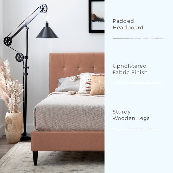 Brookside Mary Upholstered Platform Bed Frame with Square Tufting - On ...