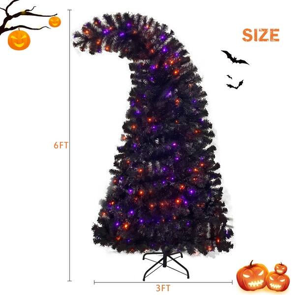 6FT Bent Top Halloween Christmas Tree with Grinch Style Decoration - 6 ...