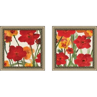 "Picking Flowers I" by Susan Jill Framed Art Print Set - Red - Bed Bath ...