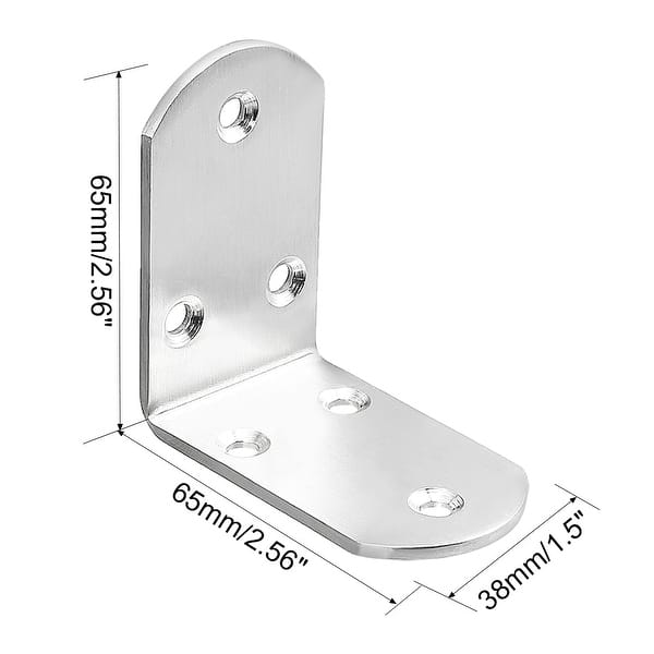 65mmx65mmx38mm Stainless Steel Corner Brace Joint L Shape Angle Bracket ...