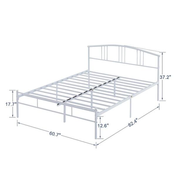 Queen Metal Bed Frame with Headboard Steel Slats Modern Gold - Bed Bath ...