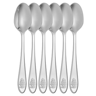 Spode Set of 6 Christmas Tree Dessert Spoons - 6.8" L - Bed Bath ...