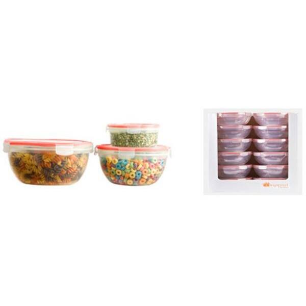 6-Piece Round Plastic Clip and Lock Storage Set - 12 Units - Bed Bath ...