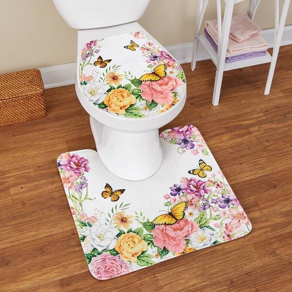 Beautiful Butterfly & Floral 2-Piece Commode Set - Bed Bath & Beyond ...