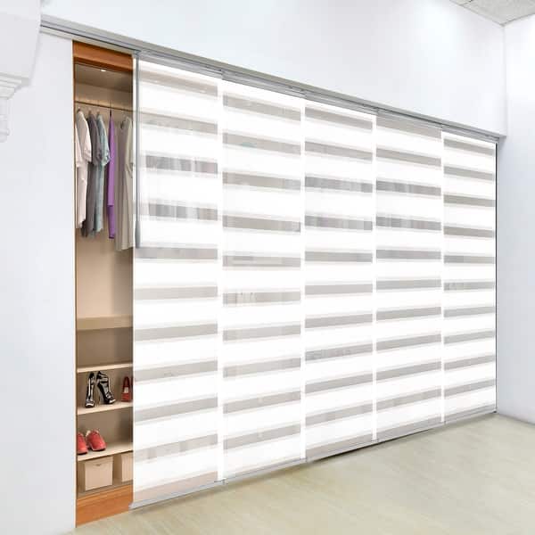 InStyleDesign Pier White 5-Panel Single Rail Panel Track / Room Divider ...