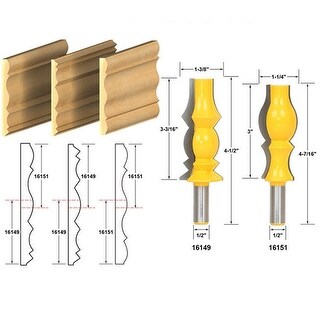 1/2" Shank Router Bit Door Window Skirting Line Handrail Slotting Tool ...