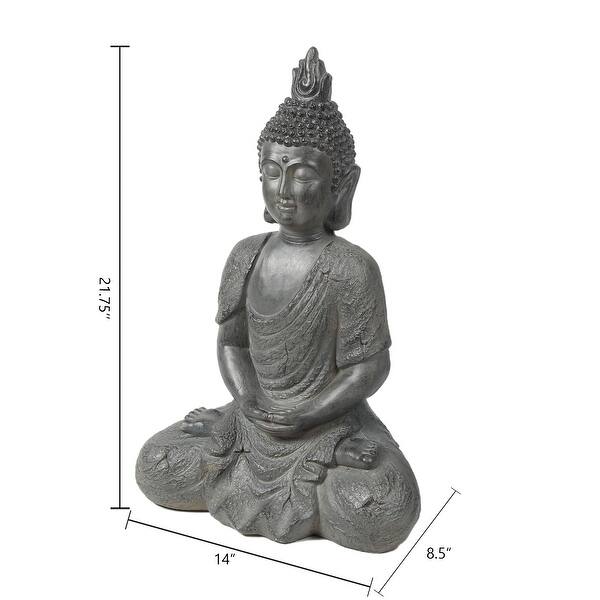 Stone Grey MgO Meditating Buddha Garden Statue - Bed Bath & Beyond ...