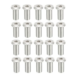 M6x17mm Rivet Hex Socket Head Screw Post Nickel Plated 20pcs - Silver ...