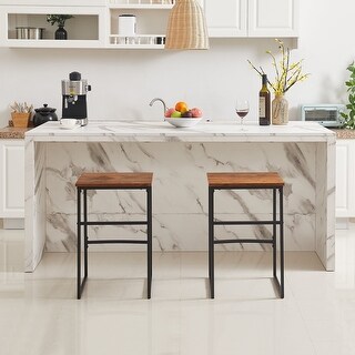 VECELO Large Bar Stools with pedal, Set of 2, 24 Inch Counter Height ...