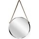 Decorative Silver 18 inch Mirror with Convex Frame and Hanging Strap ...