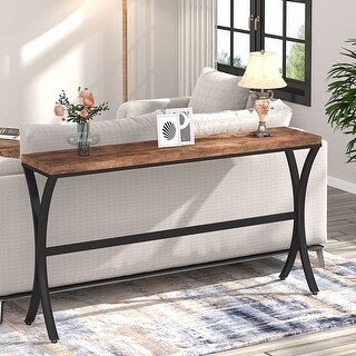 Industrial Sofa Console Table, 70.9 inch Narrow Long Entryway Hallway ...