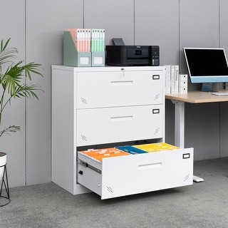 Metal Steel File Cabinet with 3 Drawers and Lock Legal/Letter A4 Size ...