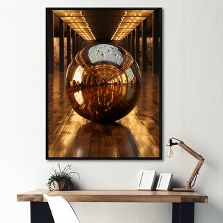 Designart "Bronze Bowling Reflections" Bowling Framed Canvas Wall Art ...