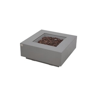 Brooklyn 40" Square Concrete Fire Pit Table by AMS Fireplace - Bed Bath ...