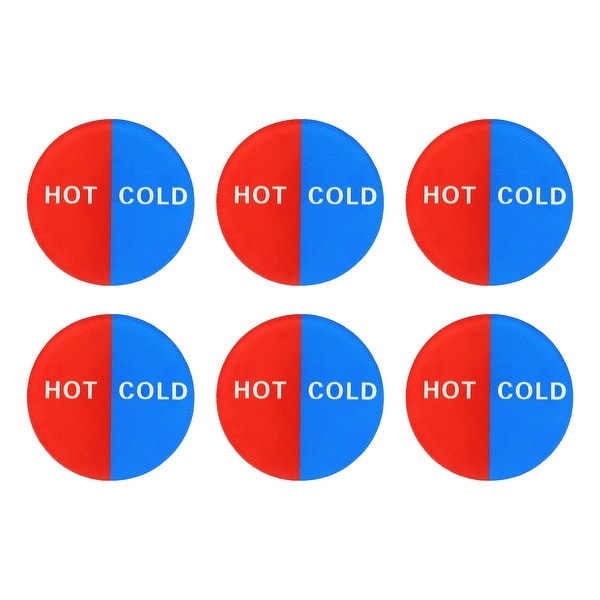 Self Stick Hot/Cold Water Label, Round Shape Signs Left Red/Right Blue ...
