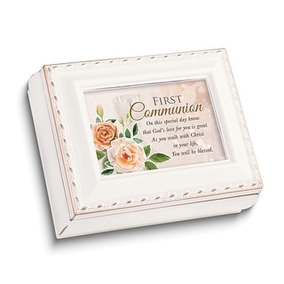 Curata White Resin Tiny Square First Communion Keepsake Box - Bed Bath ...